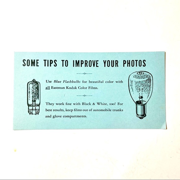 Vintage | Other | Vintage Photography Instruction Slip | Poshmark